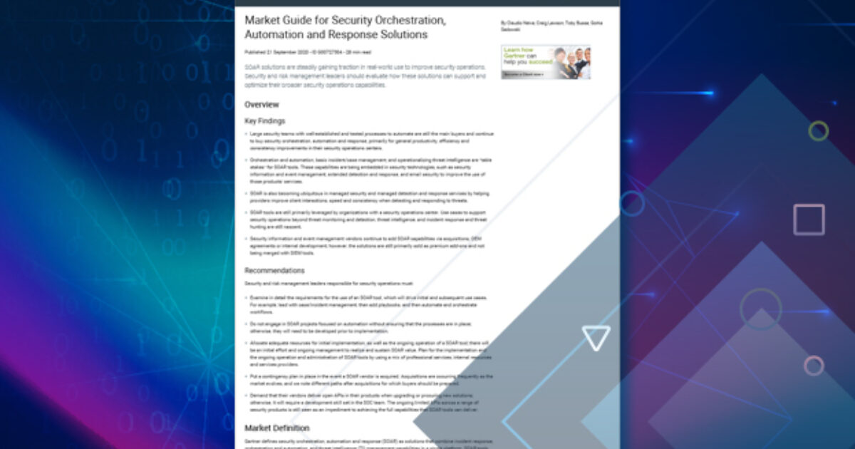 Swimlane | Gartner: 2020 Market Guide for Security Orchestration,… Swimlane | Gartner: 2020 Market Guide for Security Orchestration,…