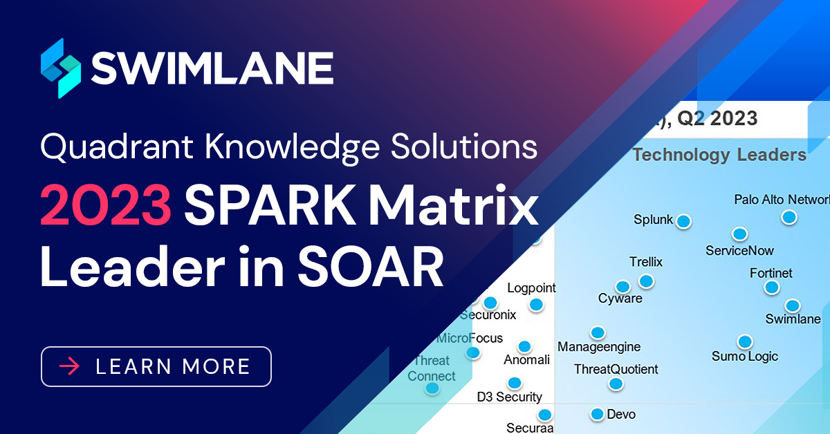 Swimlane: A Leader In the 2023 SPARK Matrix for SOAR